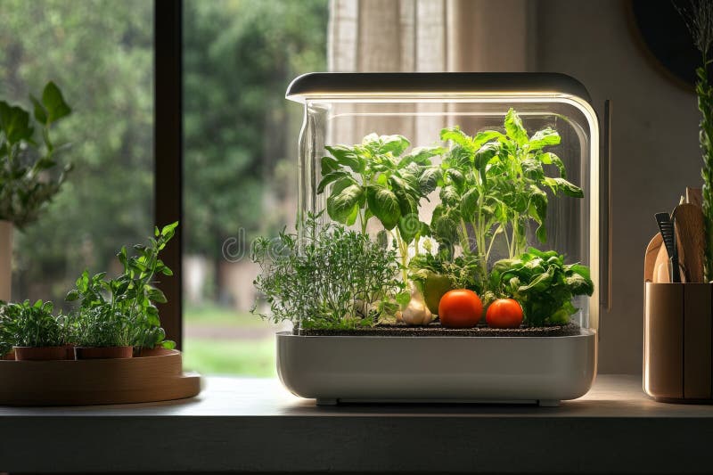 Compact Hydroponic System for Urban Spaces Stock Illustration ...