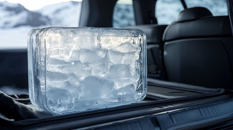 Compact Ice Pod in Trunk of SUV, Packed Trip. Stock Photo - Image of ...