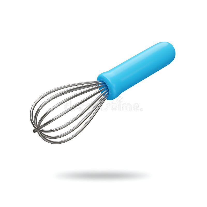 Miniature Whisk Compact Blue Handle Stainless Steel Kitchen Tool Stock ...