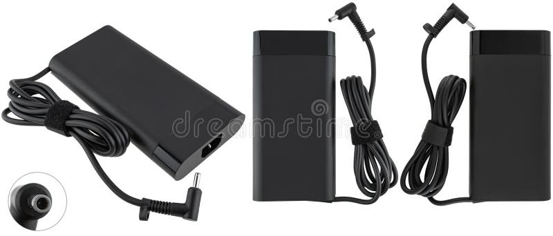 Compact Laptop Charging Adapter on White Background. Stock Image ...