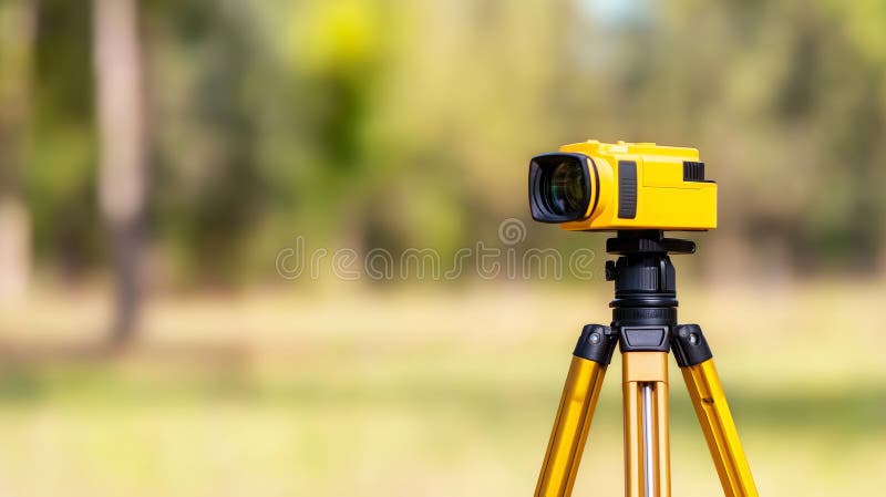 Compact Laser Level Device Mounted on Tripod for Precision Alignment in ...