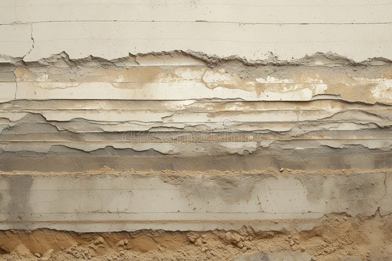 Compact Layers of Natural Earth Tones Form Sturdy Rammed Wall Stock ...