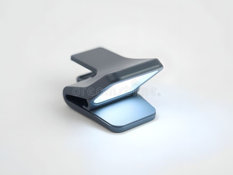 Compact LED Book Light with Clip Isolated on White Stock Illustration ...
