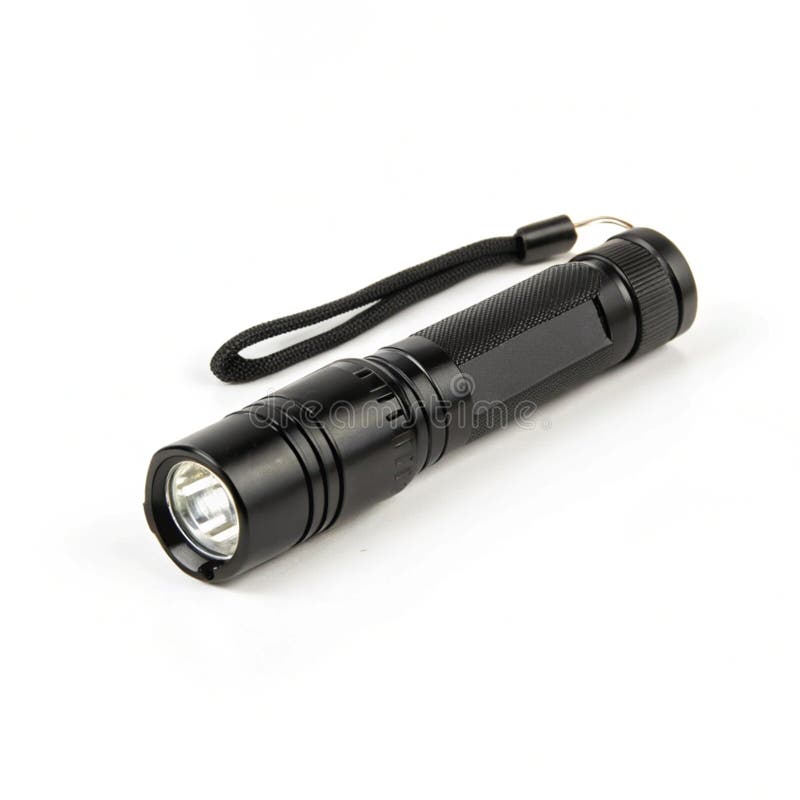 Small LED Flashlight Isolated on White Background Stock Illustration ...