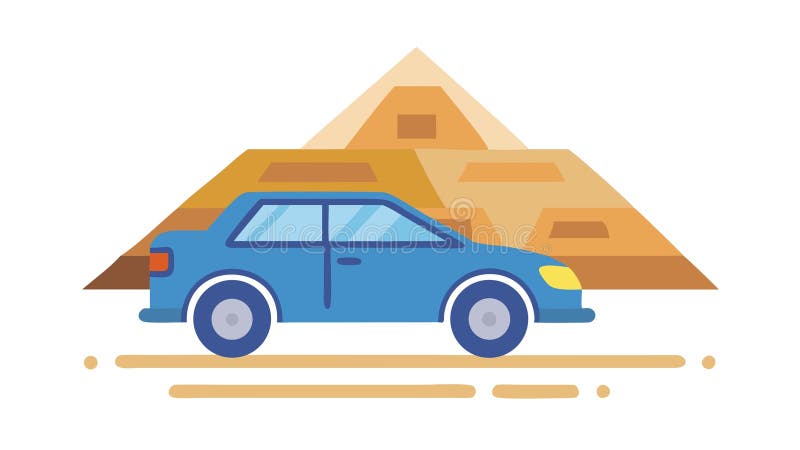 Compact Light Blue Car in Profile, Vector Design Generative AI Stock ...