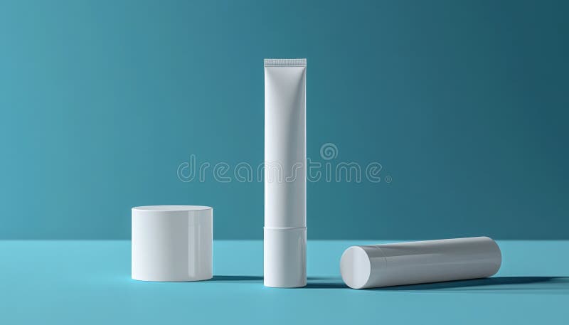 Compact Lip Balm Tube Mockup on a Vibrant Blue Background for Creative ...