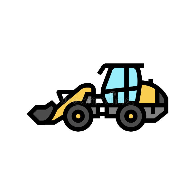 Compact Loader Construction Vehicle Color Icon Vector Illustration ...