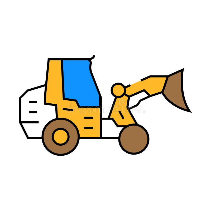Compact Loader Construction Vehicle Icon Color Illustration Stock ...