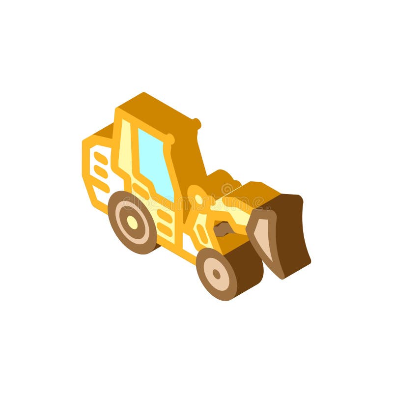 Compact Loader Construction Vehicle Isometric Icon Vector Illustration ...