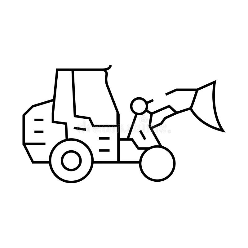 Compact Loader Construction Vehicle Line Icon Vector Illustration Stock ...