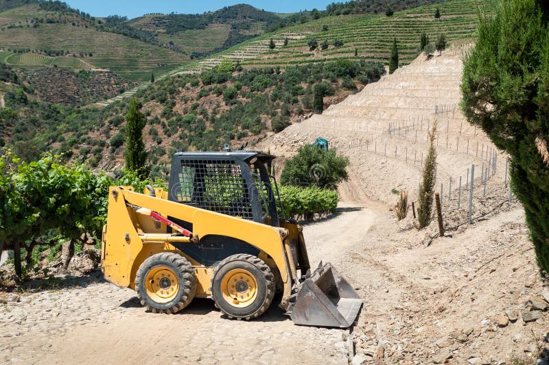 Compact Loader Working on Rural Farm Stock Photo - Image of nature ...
