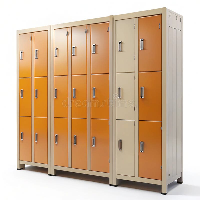 Compact Lockers Isolated on White Background Stock Illustration ...
