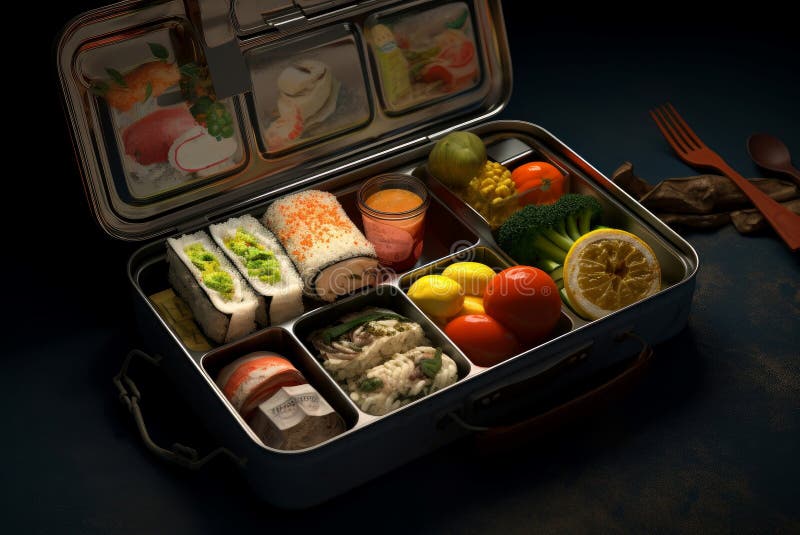 Compact Lunch Box. Generate Ai Stock Illustration - Illustration of ...