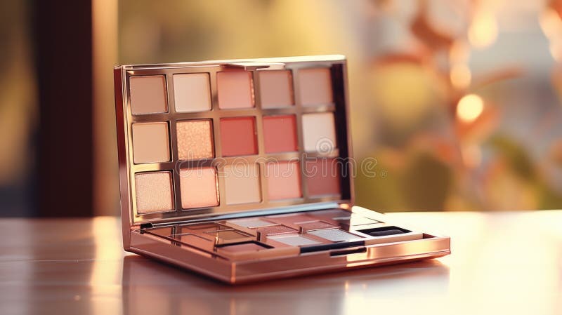 A Compact Makeup Palette on a Table. AI Stock Image - Image of glamour ...