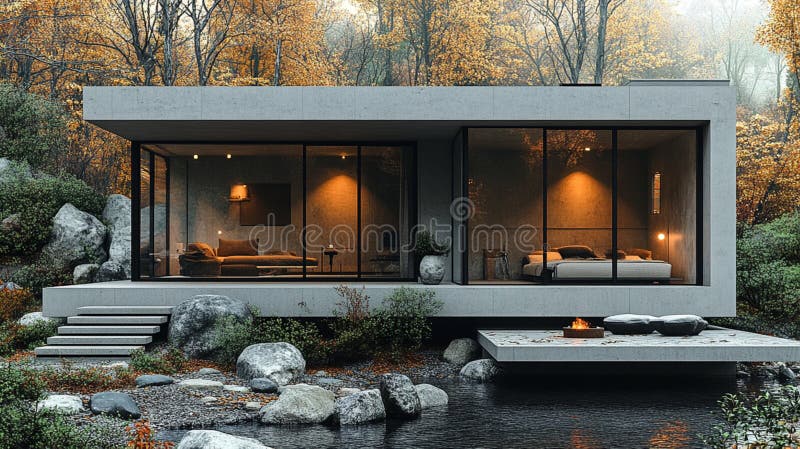 Compact Masonry House Minimalist Building Stock Illustration ...