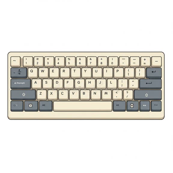 Compact Mechanical Keyboard with a Beige and Dark Gray Color Scheme ...