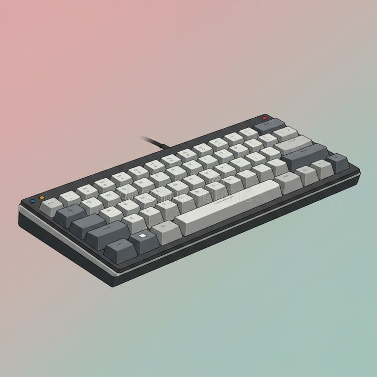 Compact Mechanical Keyboard with a Black Case and White Keycaps ...