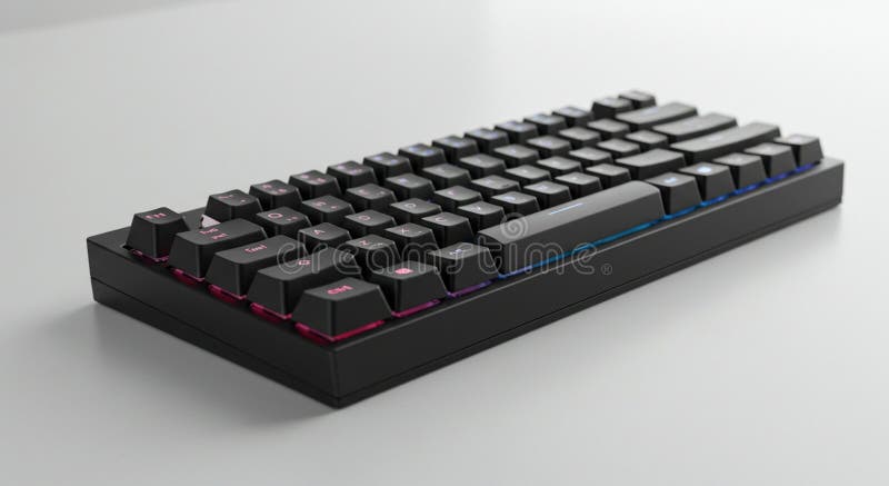 Compact Mechanical Keyboard with Black Keys on a Gray Surface. it ...