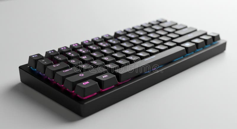 Compact Mechanical Keyboard Featuring Black Keys with RGB Backlighting ...