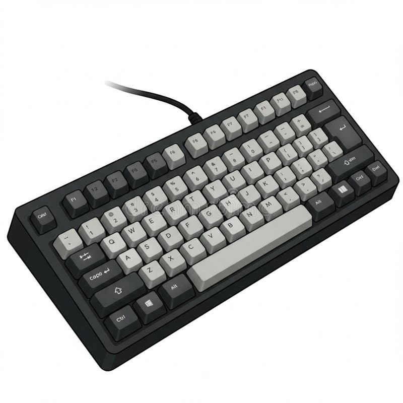 A Compact Mechanical Keyboard Featuring a Dark Outer Casing and Dual ...