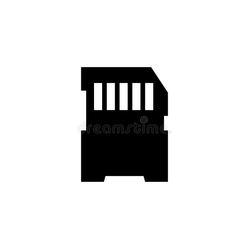 Compact Memory Card, Micro SD Flat Vector Icon Stock Illustration ...