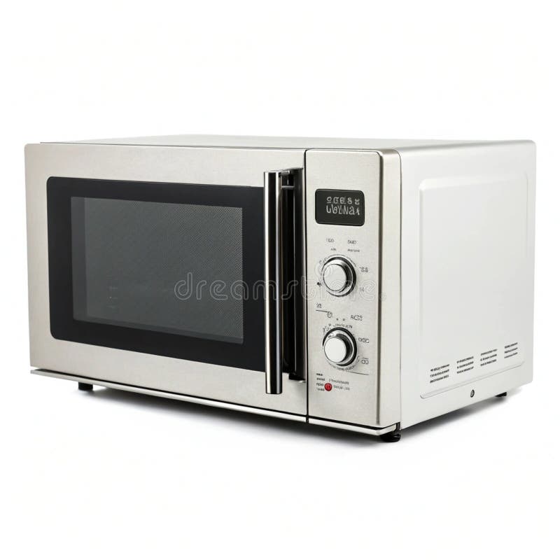 Compact Microwave with Modern Design Isolated on White Background Stock ...