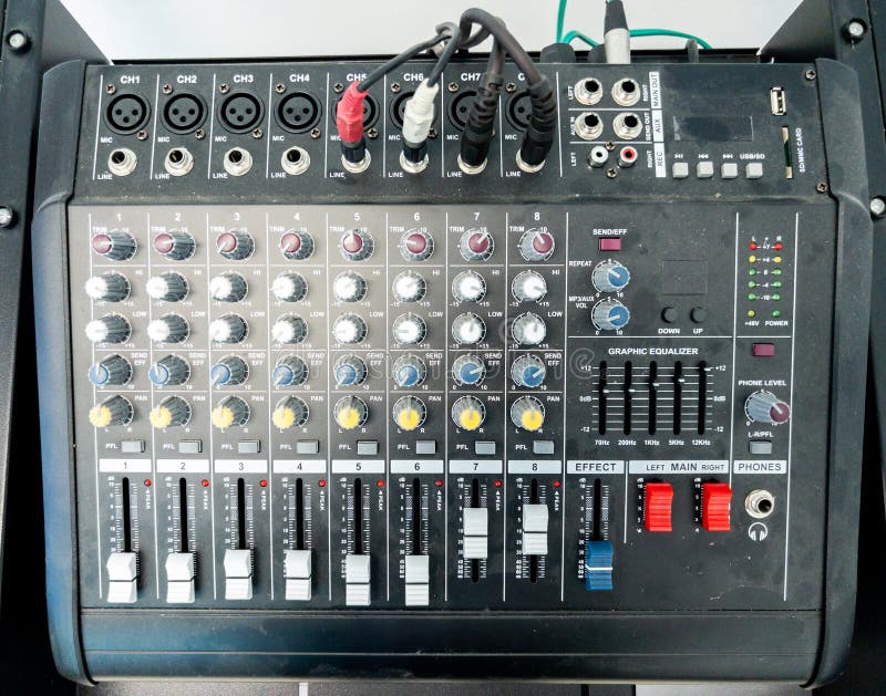 The Compact Mixing Control with the Multiple Cord Stock Photo - Image ...