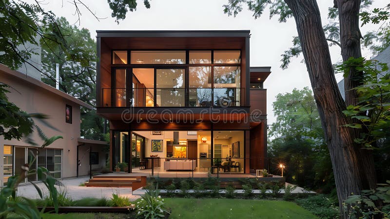 Compact Modern Home with Efficient Design Stock Illustration ...