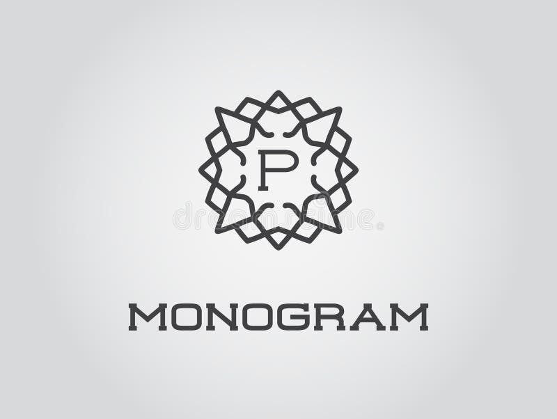 Compact Monogram Design Template with Letter Vector Illustration Stock ...