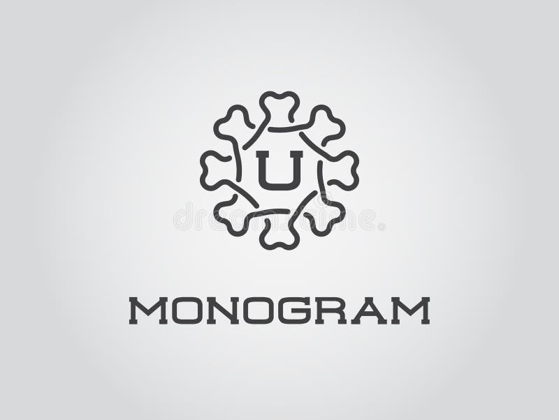 Compact Monogram Design Template with Letter Vector Illustration Stock ...