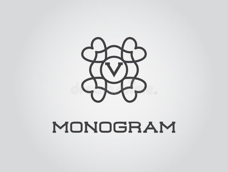Compact Monogram Design Template with Letter Vector Illustration Stock ...