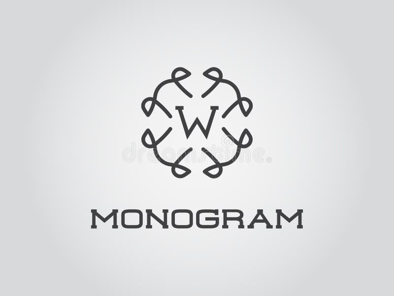 Compact Monogram Design Template with Letter Vector Illustration Stock ...