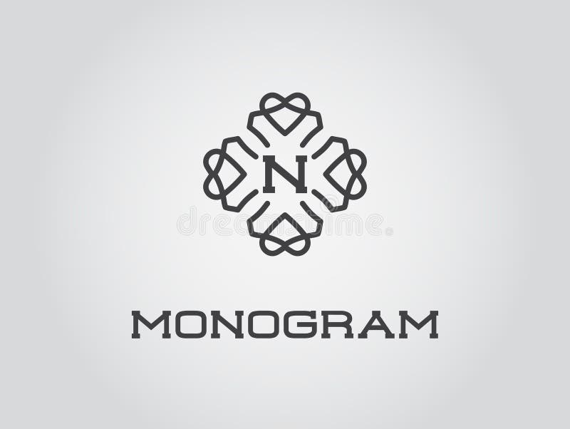 Compact Monogram Design Template with Letter Vector Illustration Stock ...