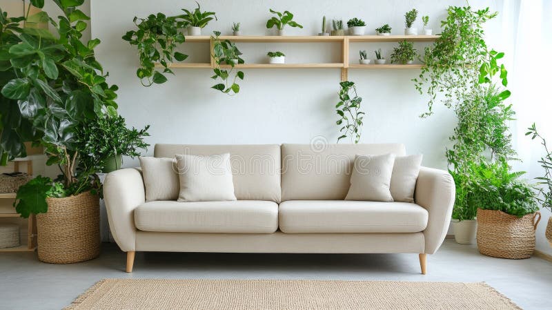 Compact Open-plan Living Area in a Studio Apartment with a Convertible ...