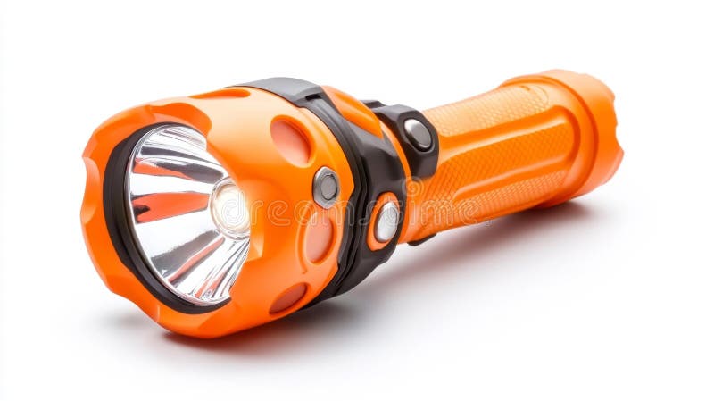 Compact Orange LED Flashlight with Ergonomic Design for Ease of Use in ...