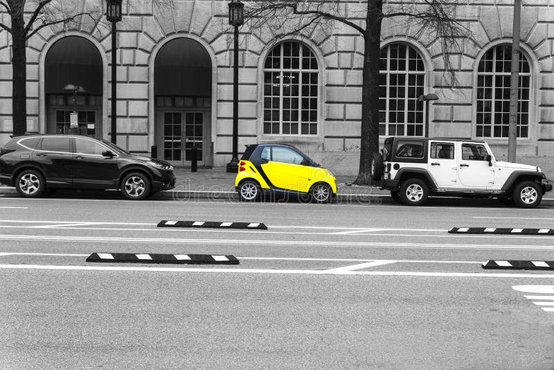 Compact Parking of a Small Car Editorial Stock Image - Image of ...
