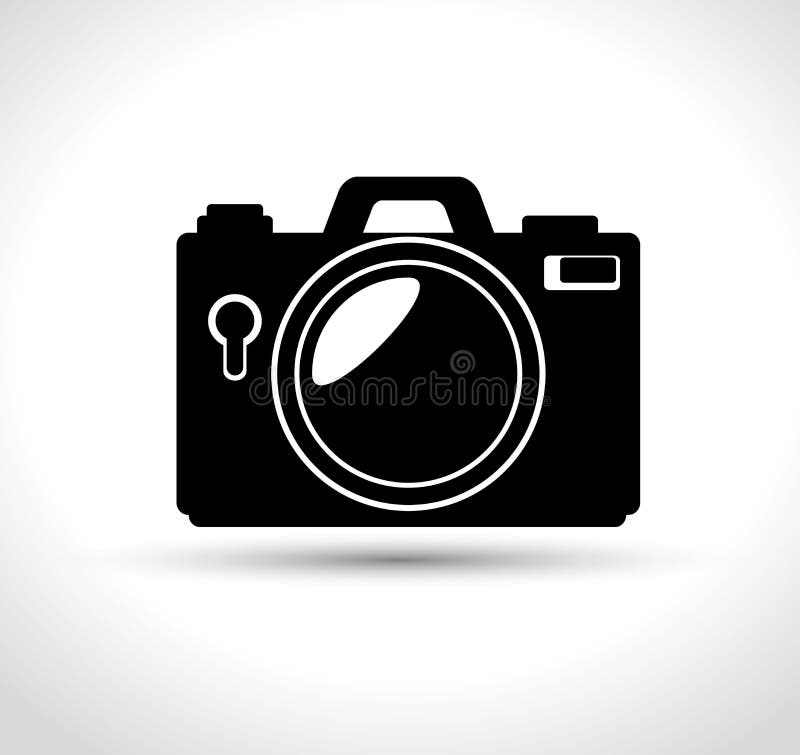 Compact Photo Camera Flash White Background Design Graphic Stock ...