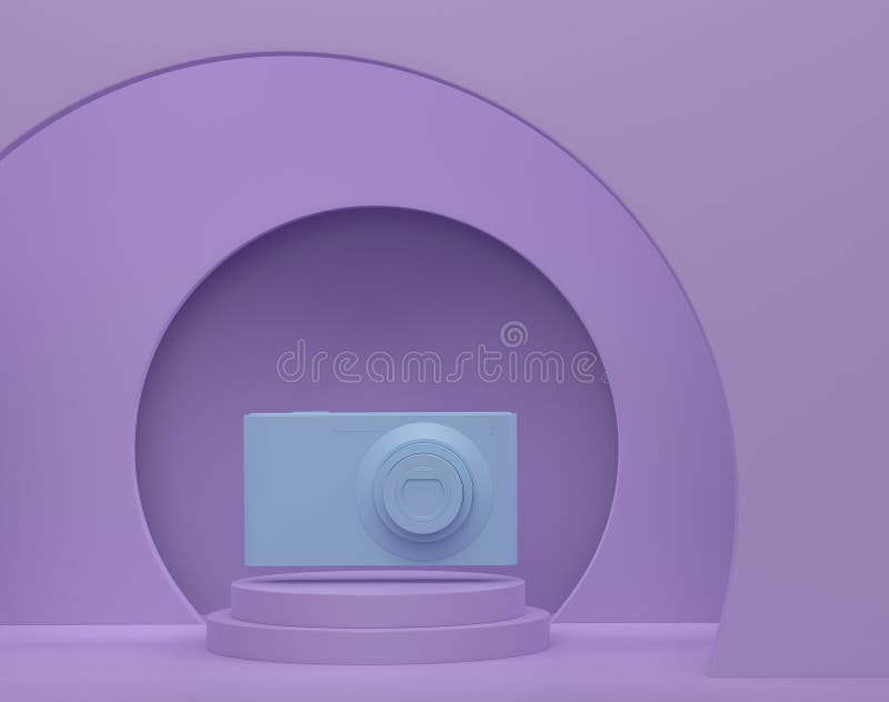 Compact Pocket Digital Camera on Cylinder Podium with Step on ...