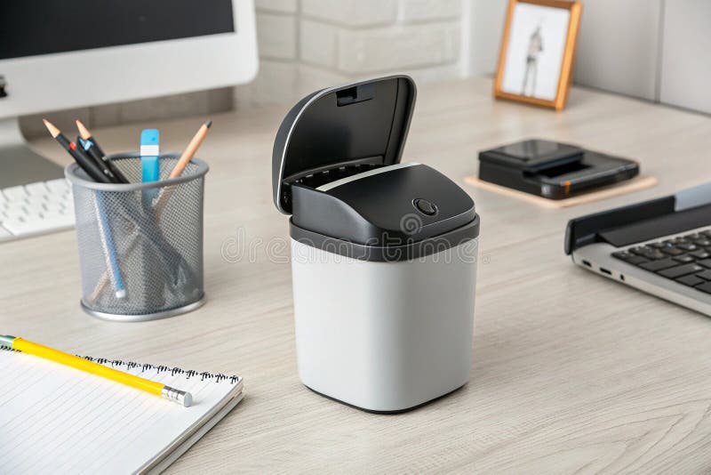 Portable Mini Trash Can for Desks Stock Illustration - Illustration of ...