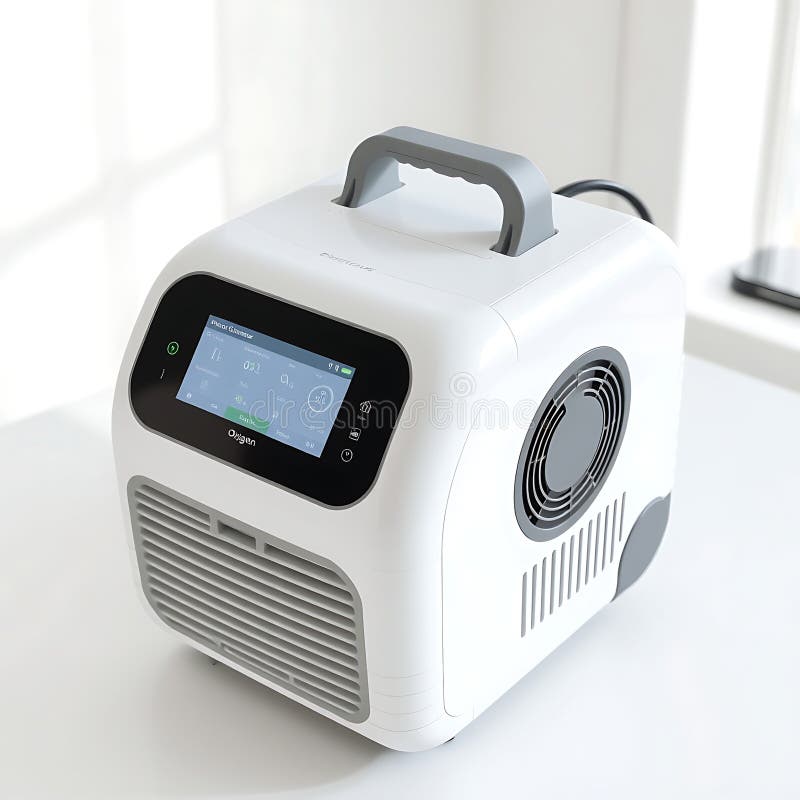 A Compact Portable Oxygen Concentrator with a Modern Design Displayed ...