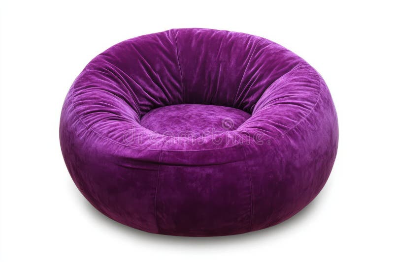 Compact Pouf Chair without Armrests with a Soft Round Shape ...