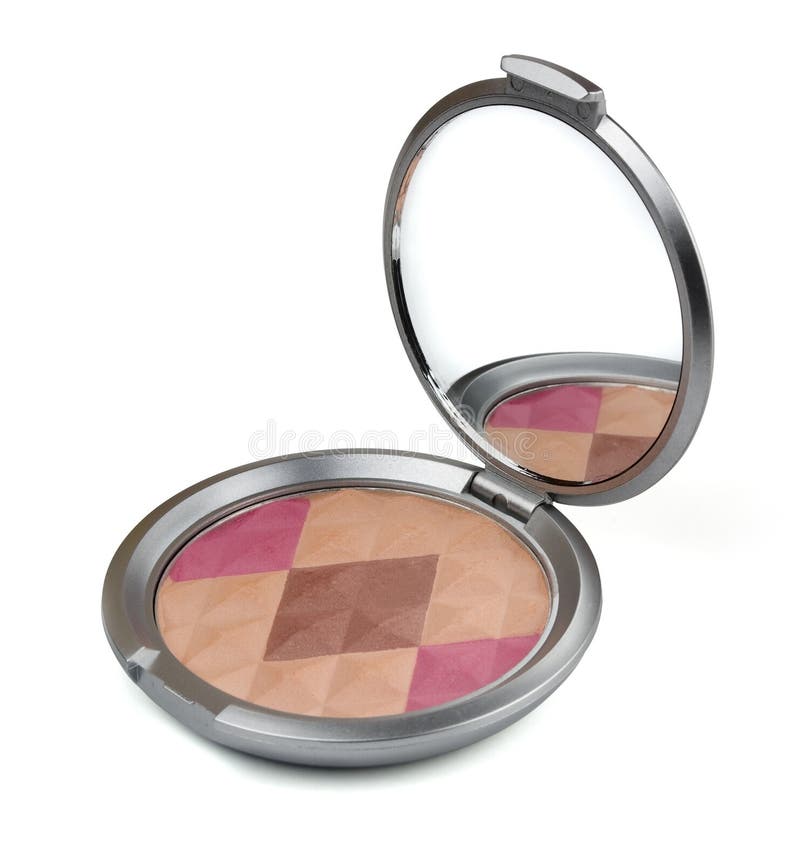 Compact Powder Blush Box with Brush Stock Image - Image of makeup ...