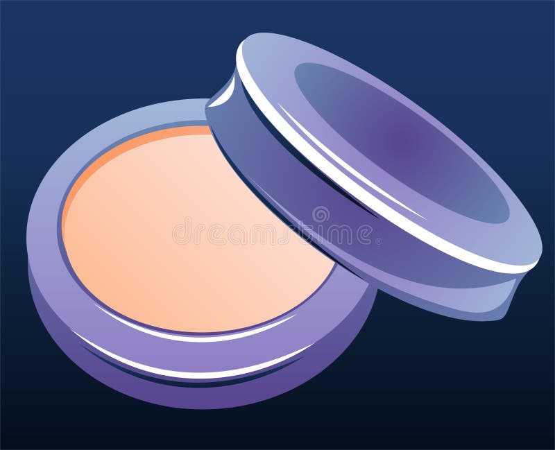 Compact Powder with a Mirror Stock Vector - Illustration of accessory ...