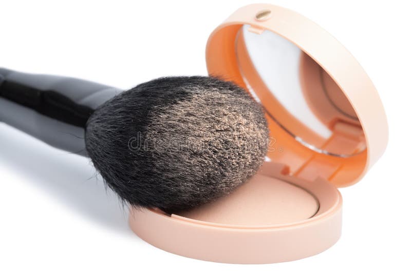 Compact Powder and Black Brush Isolated Stock Photo - Image of face ...