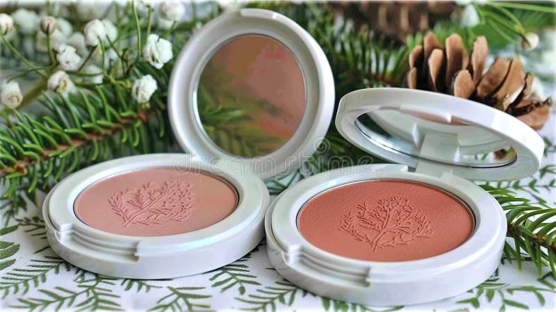 Compact Powder and Blush Located on a Table in an Exclusive Beauty ...