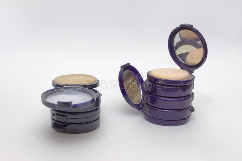 Compact Powder Boxes in Vertical Stacks, Opened Cases Contains M Stock ...