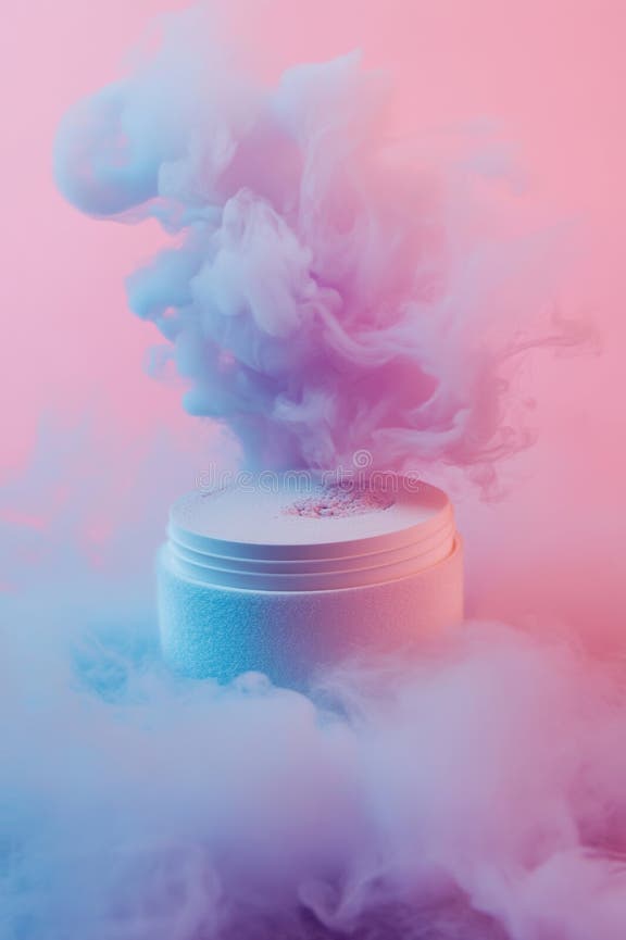 Compact Powder Emerging from a Conceptual Cloud of Pastel Smoke. Stock ...