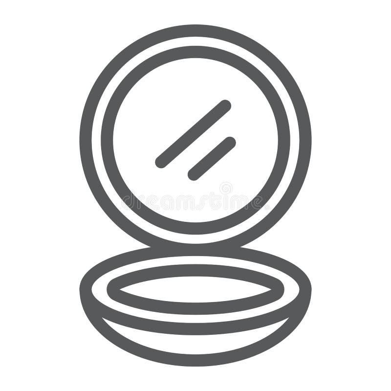 Compact Powder Line Icon, Makeup and Cosmetic, Skin Powder Sign, Vector ...