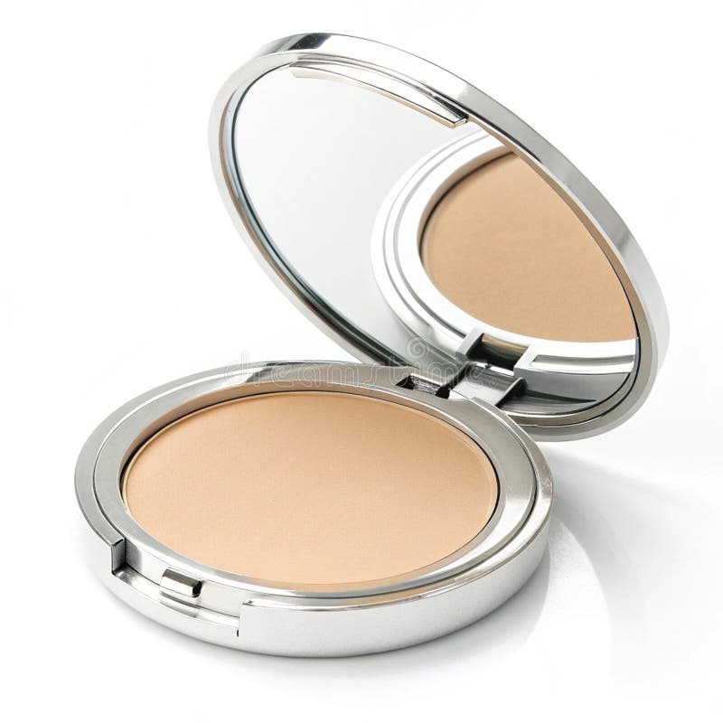 Compact Powder Makeup Isolated on White Background Stock Illustration ...
