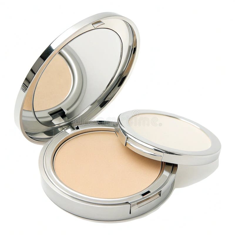 Compact Powder Makeup Isolated on White Background Stock Illustration ...